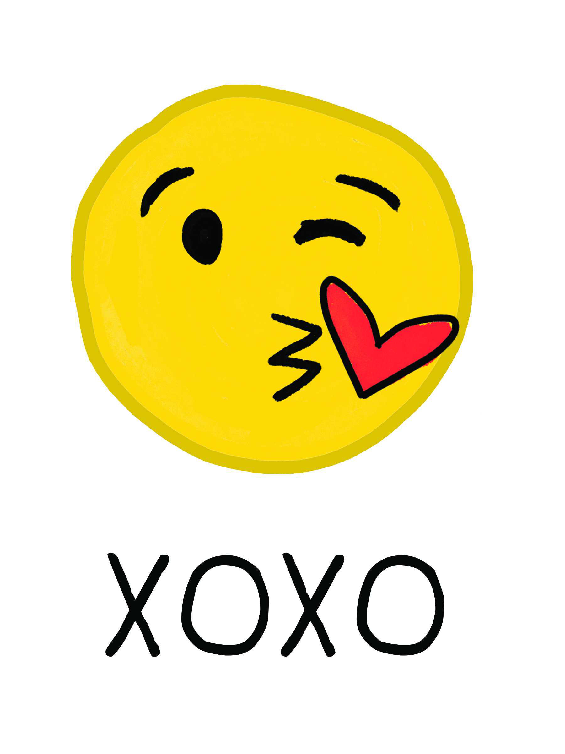 Trinx Xoxo Emoji - Wrapped Canvas Print | Wayfair